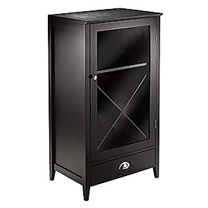 Winsome Bordeaux Modular Wine Cabinet X-Panel, Dark Wood Finish (92442)