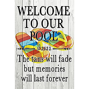 Novelty Metal Tin Sign 8"x12" Pool Decor for Vintage Swimming Pool Rules Aluminum Garden Yard Signs Christmas Birthday Gifts Home Decor Farm House Garage Art Wall Sign