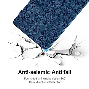 Schaflie Tab A8 2021 Case Mandala Embossed PU Leather Protective Cover Galaxy Tab A8 10.5" Magnetic Stand Tablet Case Cover for Galaxy Tab A8 10.5 Inch 2021 SM-X200 / SM-X205 - Blue