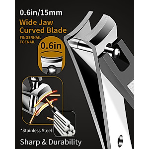 EBEWANLI Toenail Clippers for Thick Nails, 17mm Wide Jaw Opening Extra Large Toenail Clippers for Seniors Thick Toenails or Tough Fingernail, Heavy Duty Thick Toenail Clippers for Men, Women, Adult