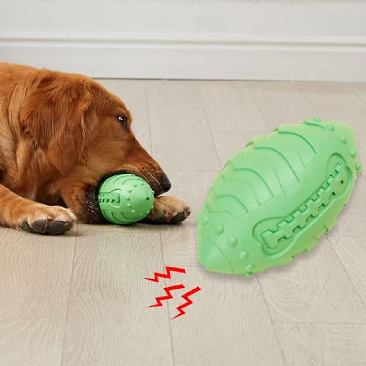 Pet Teething Toy, Odorless Rubber Squeaky Dog Toy Ball, Durable Soft Dog Chew Ball with Whistle, Small Medium Puppy Chew Ball for Playing Training Interacting Teeth Cleaning