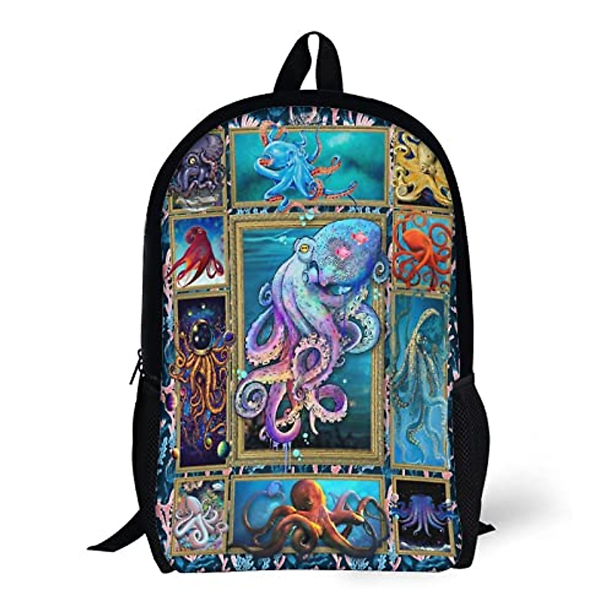 17 Inch Octopus Backpack Sea Animals Octopus Backpack Lightweight Waterproof Laptop Backpacks Casual School Bags Gifts for Boys Girls