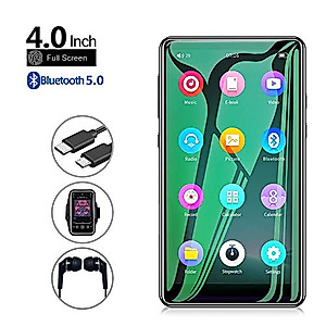 Mp3 Player with Bluetooth 5.0, Tengsen 4.0" Touchscreen 16GB HD Video MP3 Mp4 Music Player with Speaker,Portable HiFi Sound with FM Radio, Voice Recorder, E-Book, Sport Pedometer,Support 128G TF Card