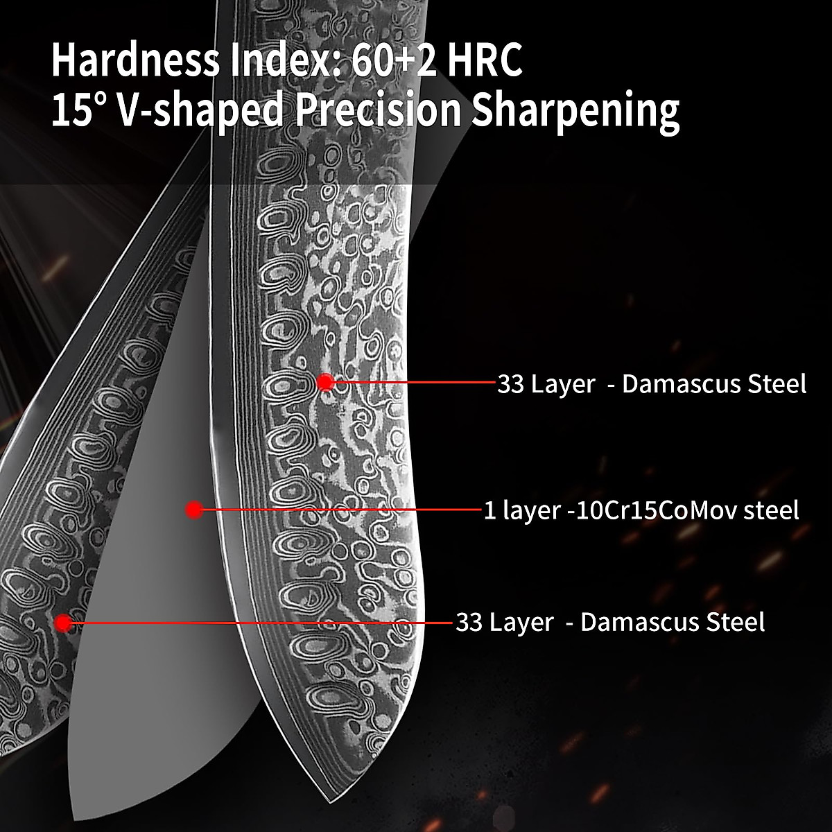 KEIZOKU Damascus Steel Santoku Knife 7 Inch, Japanese Professional 10Cr15MOV Blade with Hand Forged Hammer Pattern, Ultra Sharp Kitchen Knife with Abalone Shell Ergonomic Handle