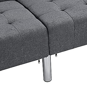 petolovty 75in Modern Convertible Folding Futon Sofa Bed, Folding Recliner Lounge Futon Couch for Living Room, Loveseats Sofa Bed for Compact Living Room, 75x32x30inch(WxDxH)