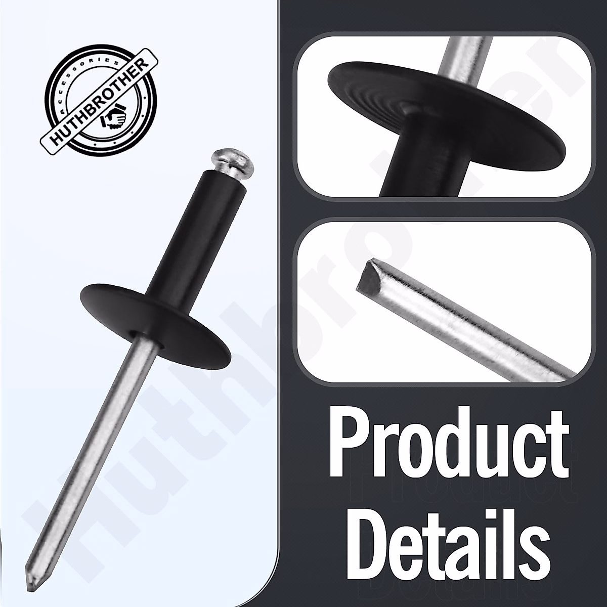 Huthbrother (70-Pack) 3/16 Steel Pop Rivet 293150104, Compatible with Ski-Doo/Sea-Doo/Can-Am 390409600 390907700