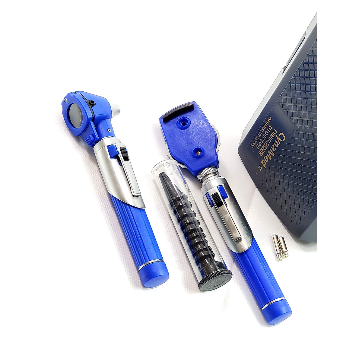 Premium Double Handle Otoscope Set -Otoscope/Great for School -Cynamed (BLUE)