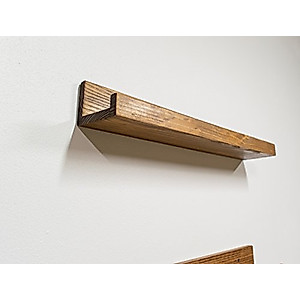 JustKnotWood Wood Picture Ledge Floating Ledge Wall Shelves, 36 inch, Early American