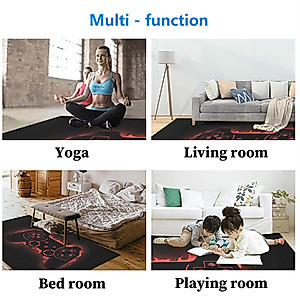 Red Game Controller Area Rug Non-Slip Carpets Floor Mat for Bedroom Living Room Home Decoration 5.2'x7.5'(Premium)