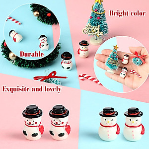 Shappy 36 Pcs 1:12 Scale Christmas Miniature Figurines Miniature Christmas Tree Wreath Candy Cane Snowman Ornaments Christmas Village Statue Desktop Decorations for Christmas Holiday Festival Decor
