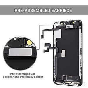 for iPhone X 10 Screen Replacement 5.8" with Ear Speaker and Proximity Sensor, LCD Display Digitizer 3D Touch Full Assembly with Front Earpiece Repair Kit HD Glass, Fix Tools for A1865, A1901, A1902