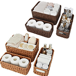 GRANNY SAYS Bundle of 3-Pack Waterproof Wicker Baskets Storage & 3-Pack Wicker Storage Baskets