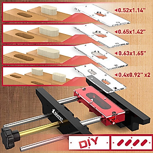 XDOVET 2 In 1 Mortise Tenon Jig Pocket Hole Jig Woodworking Self Center Dowel Jig Hole Locator For Loose Tenon Woodworking DIY Tools