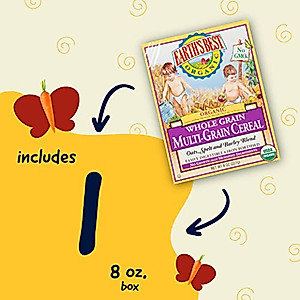 Earth's Best Organic Baby Food, Organic Whole Grain Multi-Grain Baby Cereal, Non-GMO, Easily Digestible and Iron Fortified Baby Food, 8 oz Box