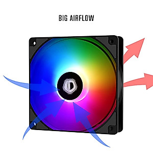 ID-COOLING XF-12025-ARGB-TRIO 120mm Case Fan ARGB 3 Pack RGB Fans 5V 3-PIN Connector MB Sync Internal Fans Cable Management Silent Fan PWM Fan for CPU Cooler/Radiator/PC Chassis