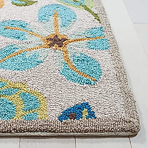 SAFAVIEH Four Seasons Collection 5' x 7' Ivory/Multi FRS429A Hand-Hooked Floral Area Rug