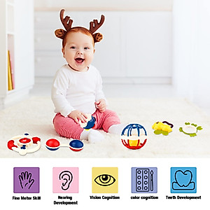 Baby Toys 6 to 12 Months, Tinabless 12pcs Baby Rattle Toys Infant Toys Teething Toys for Babies 6-12 Months, Baby Toys 3-6 Months Newborn Toy Baby Gifts