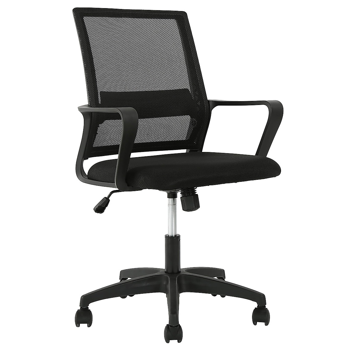PayLessHere Office Chair Computer Chair Ergonomic Mesh Chair Mid-Back Home Office Swivel Chair Modern Desk Chair with Wheels Armrests Lumbar Support (Black)