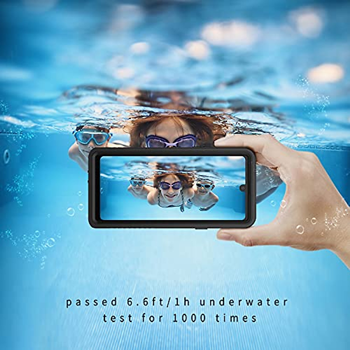 Lanhiem for LG Stylo 6 Case, IP68 Waterproof Dustproof Shockproof Case with Built-in Screen Protector, Full Body Underwater Protective Clear Cover for LG Stylo 6, Black
