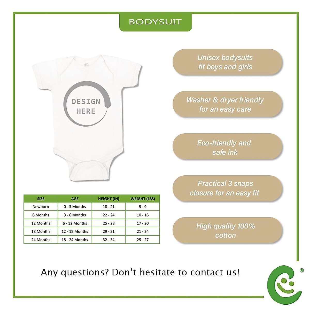 Custom Personalized Boy & Girl Baby Bodysuit Little Bean A Funny Cotton Baby Clothes White Design Only Newborn