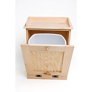 Country Barn Single Tilt-Out Single Trash Cabinet: Efficient and Stylish Trash Cabinet Crafted from Unfinished Pine Wood, is Designed to Hold one13-gallon, Ideal Garbage Can Cabinet