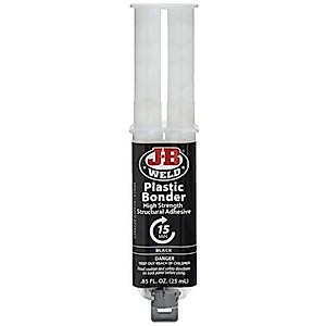 J-B Weld 50139 Plastic Bonder Body Panel Adhesive and Gap Filler Syringe - Dries Black - 0.25 Milliliter (2 Pack)