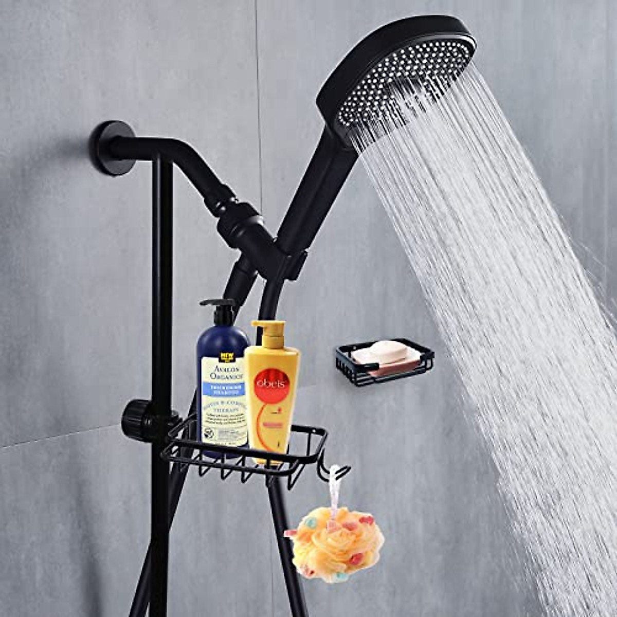 2 in 1 Faucet Sponge Holder,Kitchen Sink Detachable Hanging Organizer and Shower Organizer and Wall Mounted Soap Dish Holder for Kitchen Bathroom with Hook and Bar