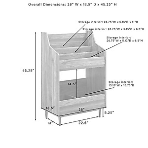 Crosley Furniture Liam Vinyl Record Storage Stand, Tiered Storage Shelves for Records, Walnut