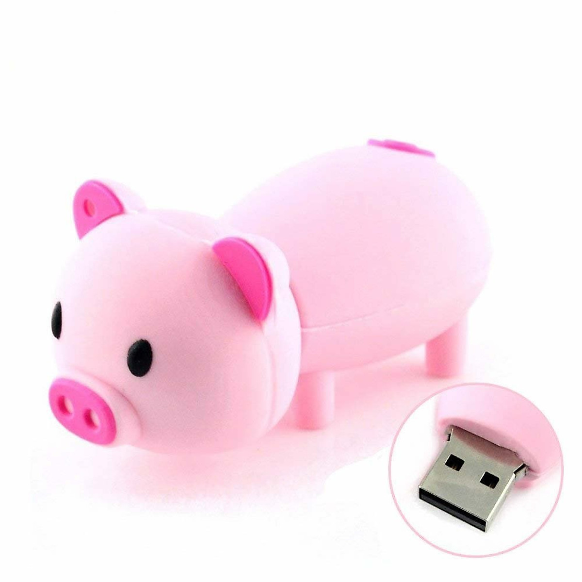 Novelty Pink Piggy Shape Design 32GB USB 2.0 Flash Drive Cute Memory Stick Thumb Drive Data Storage Pendrive Cartoon Jump Drive Gift