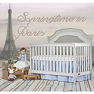 Evolur Julienne 5 in 1 Convertible Crib, Antique Grey Mist 55.5x31.2x51.5 Inch (Pack of 1)