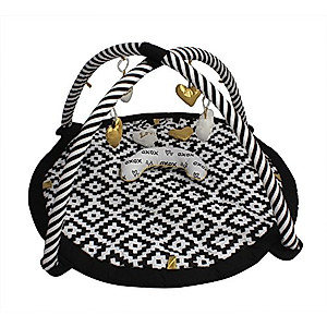Bacati Love Baby A Countivity Gym with Mat, Black/Gold