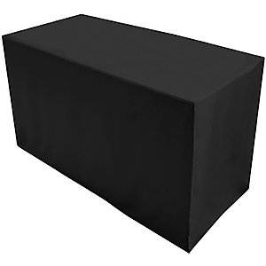 Folding Table Cover, Fitted Tablecloth for 6-Foot Folding Table, Black