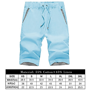 Janmid Men's Shorts Casual Classic Fit Drawstring Summer Beach Shorts with Elastic Waist and Pockets Navy Blue XL