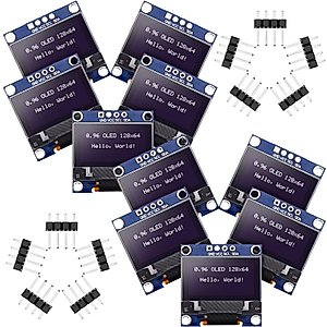 Frienda 10 Pieces I2C OLED Display Module OLED Screen Driver IIC I2C Tabellone Seriale con Display Auto-Luminoso Compatible with Arduino/Raspberry PI(White)
