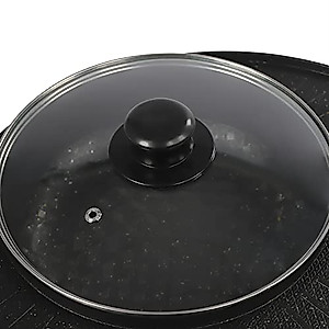 Circular Edition Hotpot Grill Combo Indoor BBQ, Electric Hot Pot with Divider, Portable Smokeless Grill,for Family and Friends Dinner