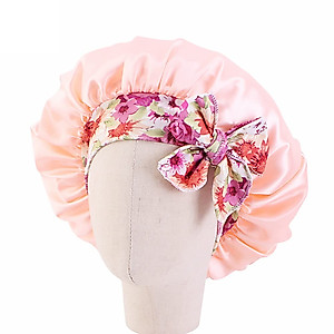 Wide Band Kids Satin Bonnet Cap,Silky Bonnet for Curly Hair,Baby Girls' Hair Wrap for Sleeping