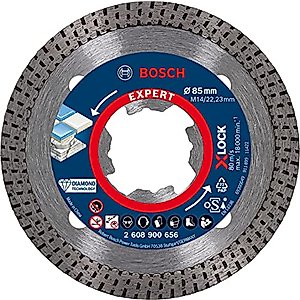 Bosch Professional 1x Expert HardCeramic X-Lock Diamond Cutting Disc (for Hard Tiles, Hard Stone, Ø 85 mm, Accessories Small Angle Grinder)