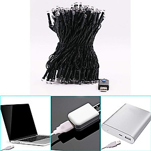 XUNATA Waterproof String Lights Outdoor, 50 LEDs 33ft Starry USB Powered 8 Modes Setting Light, for Indoor Outdoor Wall Decoration Wedding Party Home Garden(Warm White)