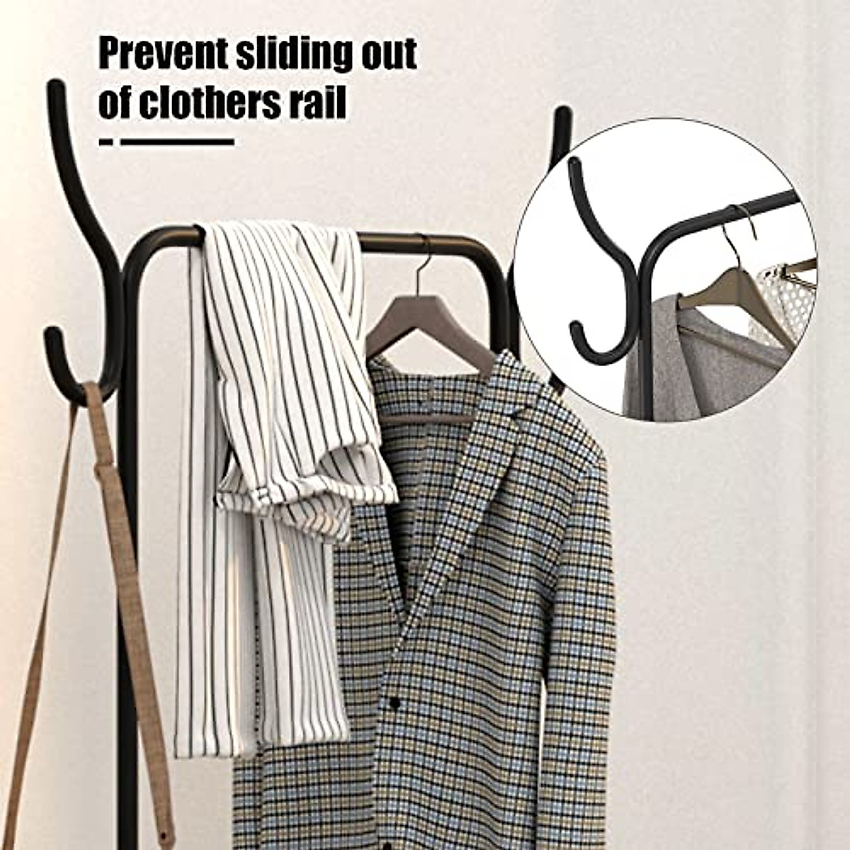 Waktavel Laundry Cart with Hanging Rack, Freestanding Laundry Hamper with Clothing Rack, Laundry Sorter with Hanging Bar and 2 Side Hook for Living Room Bedroom Entrance