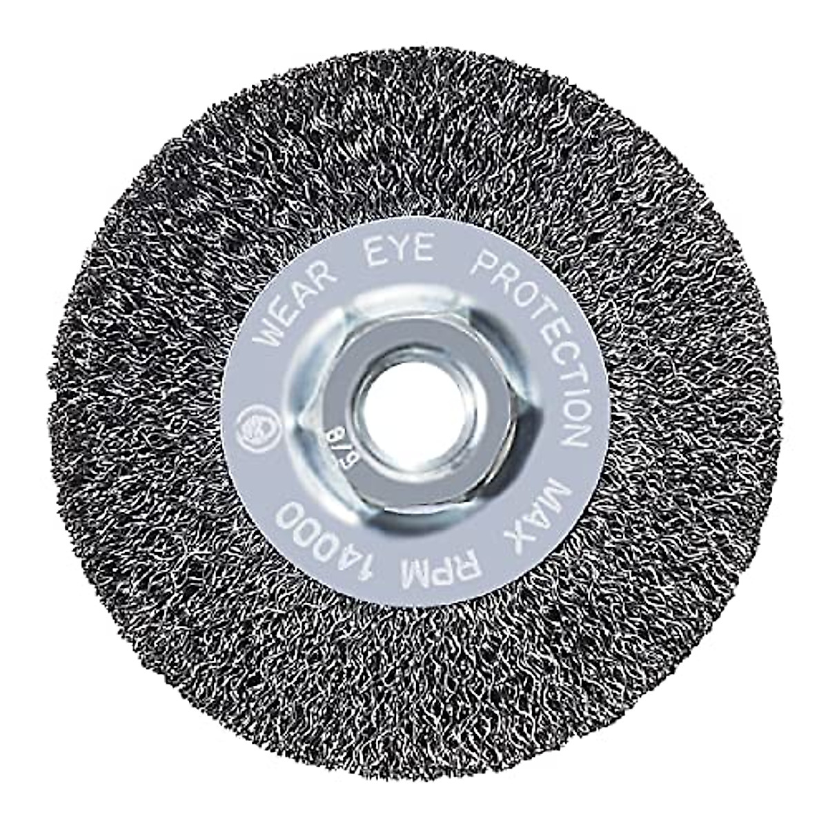 Mercer Industries 187010 - 4" x 1/2" x 5/8"-11 Crimped Wire Wheel, .014 Carbon Steel Wire