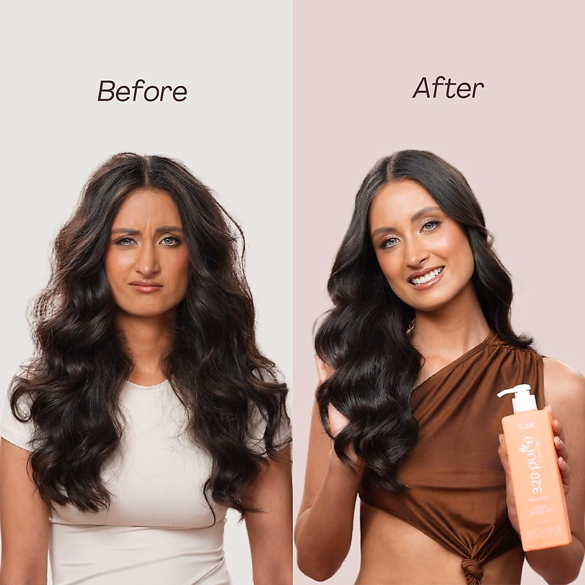 320Pure Smoothie Leave In Conditioner 8oz, Sulfate Free, Color Safe & Lightweight Formula, Deep Repair Moisturizing Detangler for Frizzy, Curly, Thick, Wavy, Dry & Damaged Hair