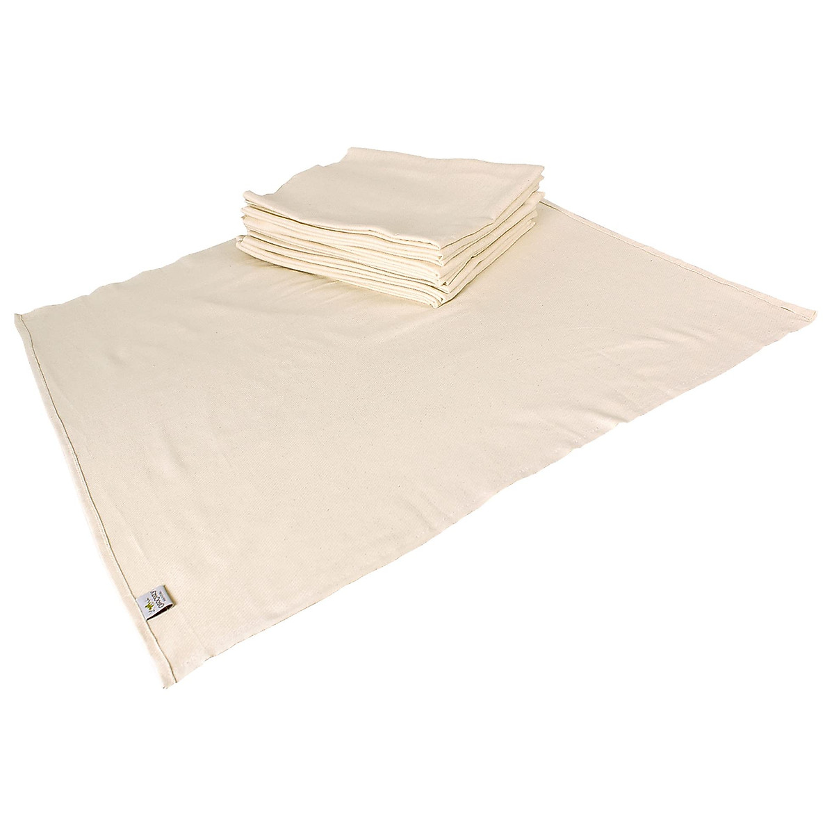 OsoCozy Unbleached Birdseye Flat Cloth Diapers (1 Dozen) - 27.5 x 30.5 Inches, One-Layer Flat Cloth Baby Nappies Made of Soft, Durable 100% Birdseye Weave Cotton