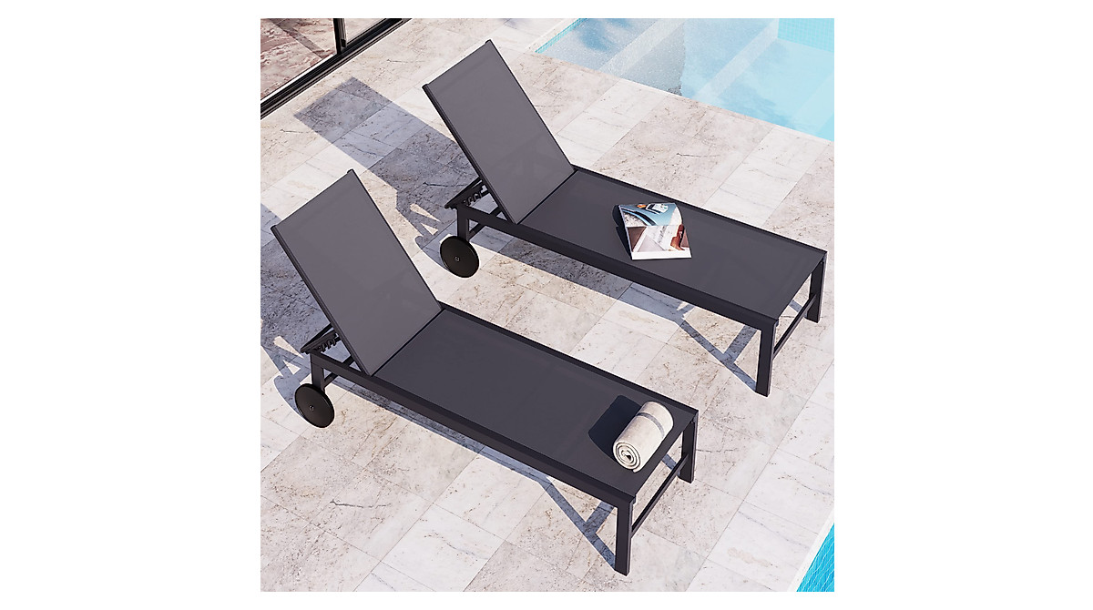 QAQA Outdoor Chaise Lounge - Adjustable & Easy to Move