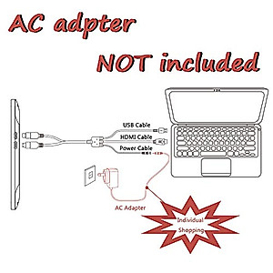 GAOMON 3 in 1 Cable for PD1161 PD1560 PD1561 Drawing Display Tablet- HDMI USB Power in 1 Cable
