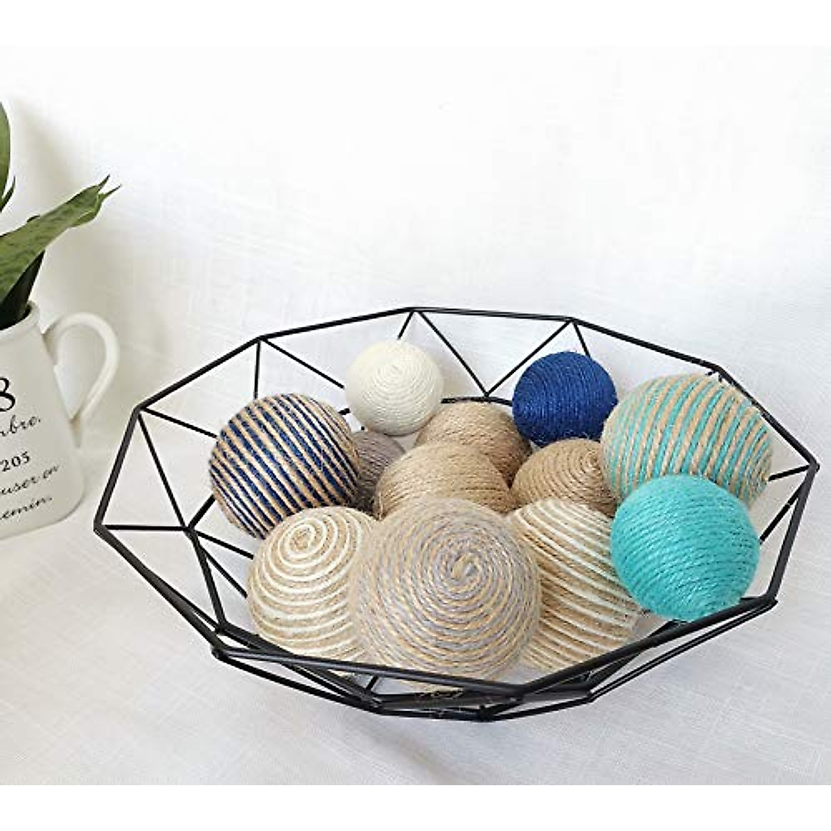 Elkpruu Orbs Decorative Balls Set of 12, Centerpieces for Dinning Room Table, Blue Decorations for Bowls, Vases, Trays and Basket Fillers
