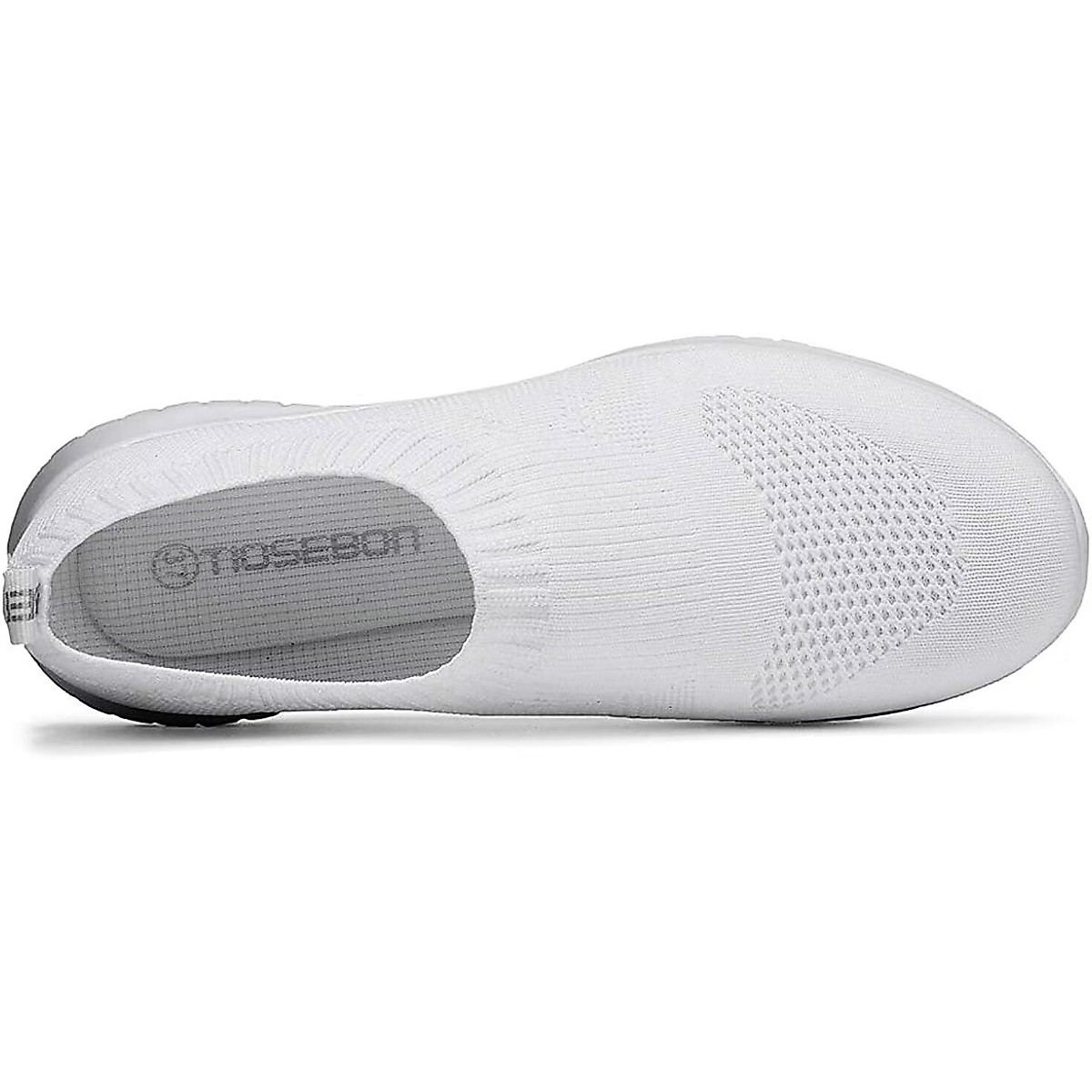 LANCROP Women's Lightweight Walking Shoes - Casual Breathable Mesh Slip On Sneakers Wide 6.5 US, Label 37 All White