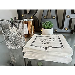 Funny Cocktail Napkins | Fun & Witty Paper Beverage Napkins for Adult Birthday Parties | 8 Different Phrases | 40 Pack in White