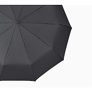 TRADE® Travel Umbrella, Cortex Hook Handle Auto Open & Close Vented Windproof UV Protection Umbrellas with 10 Metal Ribs and Large Canopy for Business Man (Black)