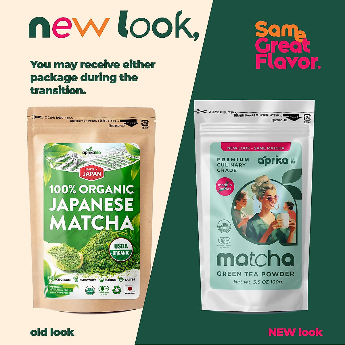 Matcha Powder from Japan, Organic Matcha Green Tea Powder, No Sugar Added Matcha Tea Powder for Matcha Latte, Japanese Green Tea Matcha - Premium Culinary Grade Te Matcha Organic - 3.5 oz/ 100g - by AprikaLife