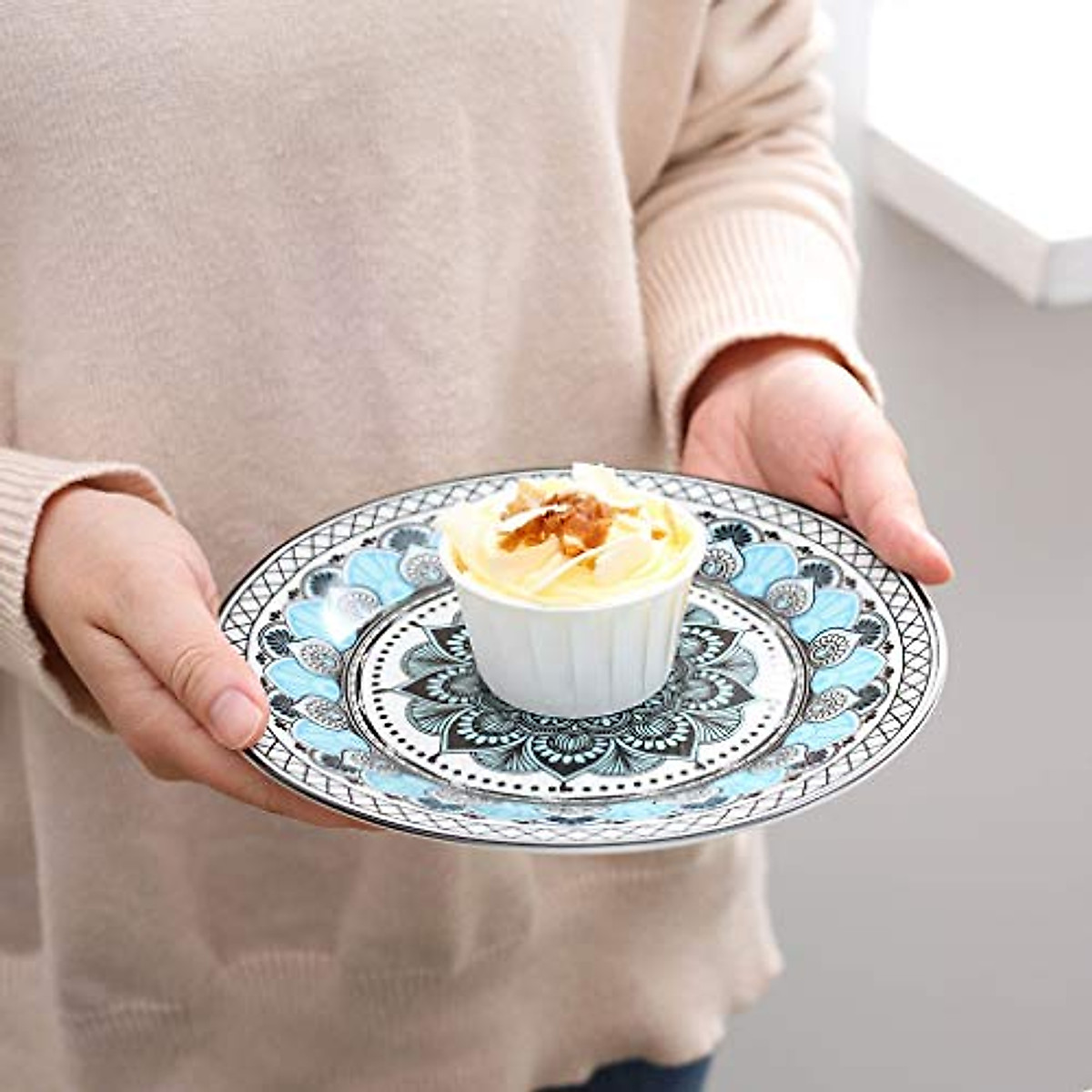 TBGFPO 32-Piece Ceramic Porcelain Dinner Plate Tableware Set with Dinner Plate,Dessert Plate,Cereal Bowl,380ml Mug Set